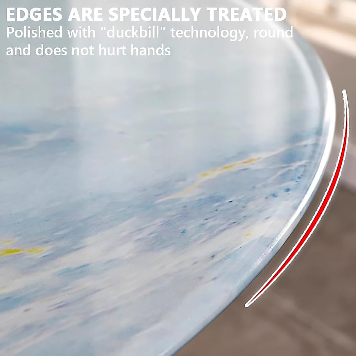 MegLob Marble Pattern Lazy Susan Turnable, Tempered Glass Lazy Susan Turnable for Dining Table, Hotel Serving Rotating Tray, 8Mm Thickness, Easy to Share Food,⌀78cm/30.7"