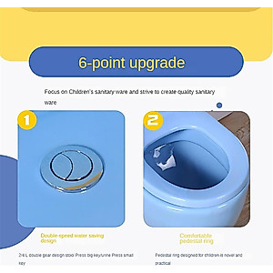 QIUFANGM Child Mute Toilet Super Smart Toilet, Creative Ceramics Bidet Toilet, One Piece Toilet With Dual Flush, Modern Siphonic Toilet for Kindergarten (Color : Pink, Size : 500x290x530mm)