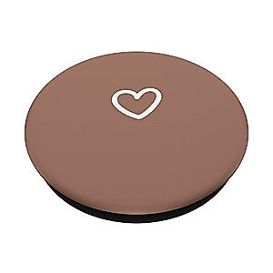Brown Minimalist Hand Drawn Heart PopSockets Swappable PopGrip