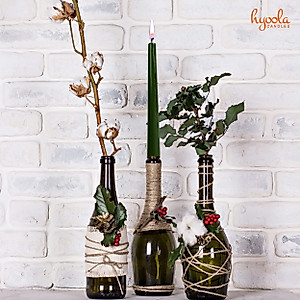 Hyoola Christmas Candles - Green and Red Taper Candles 12 Inch Dripless, 12 Pack Unscented Holiday Candles - European Made