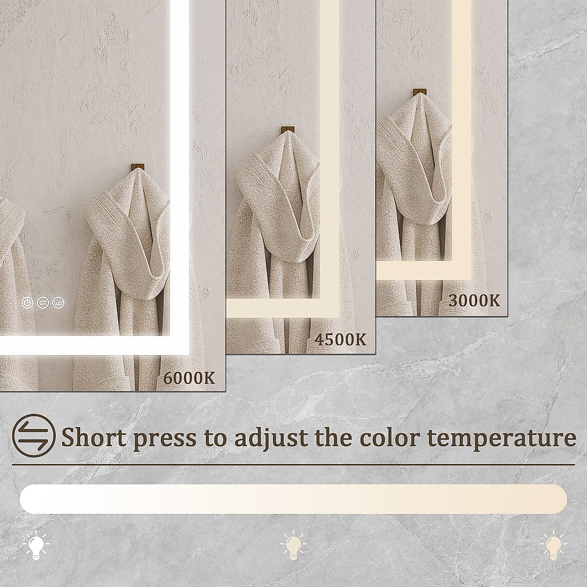 MIRPLUS 20 X 28 inch Bathroom Medicine Cabinet with Mirror Wall Mounted LED Bathroom Mirror Cabinet with Lights Cold White Light Inductive Switch Adjustable Storage Shelves (Single Door/Left Hinge)