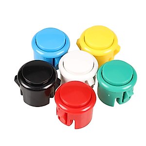 EG STARTS OEM 12x 30mm Push Button Switch Copy Sanwa Obsf-30 Obsc-30 Obsn-30 Buttons DIY Arcade Fighting Game Kits & Super Street Fighter Games - Each Color 2 pcs