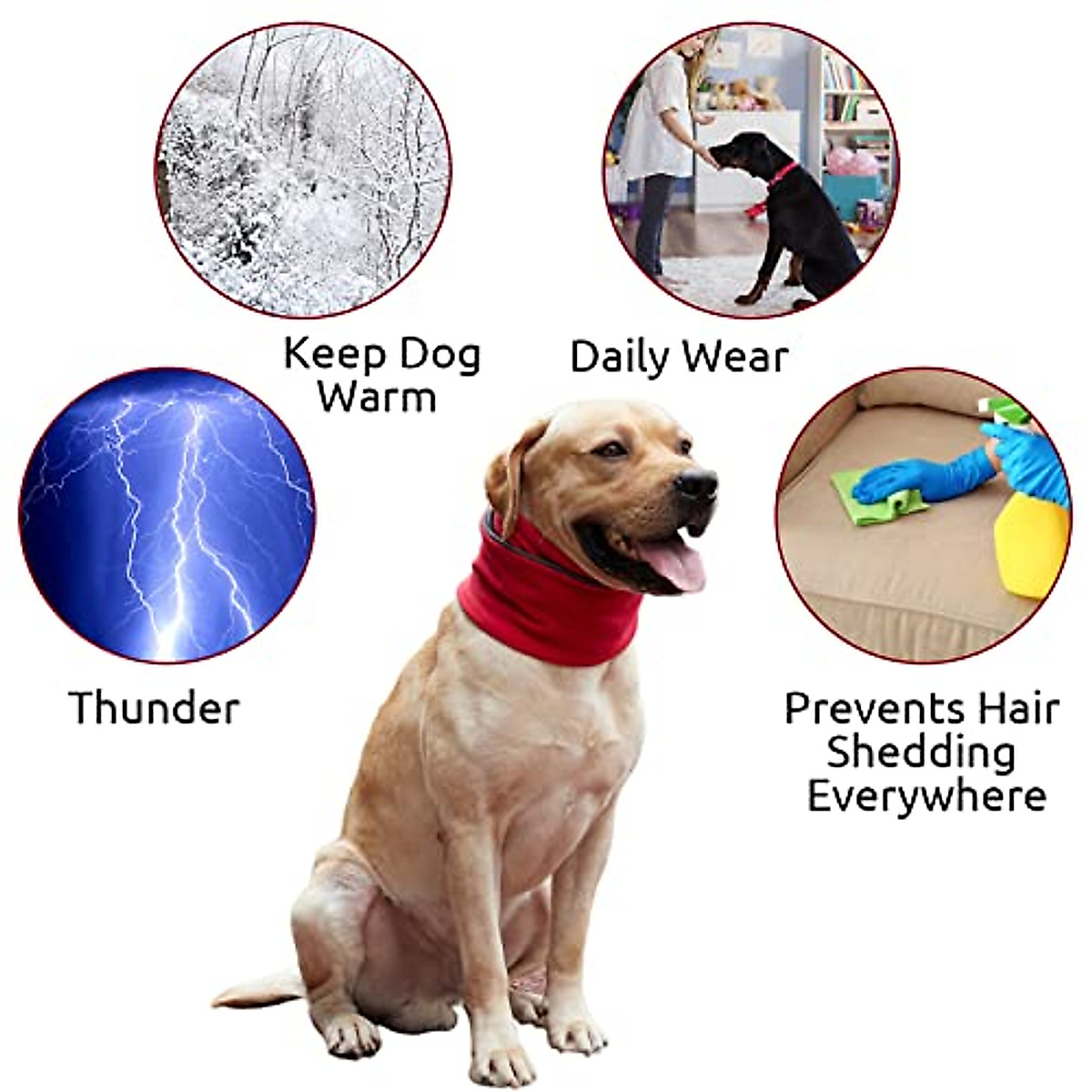 ASENKU Dog Scarf, Pet Dog Neck Warmer Lovely Winter Outfits Accessories for Small Medium Large Dogs, Protects Dog in Cold Weather (Medium, Red)