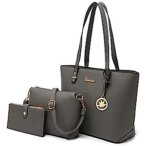 Large Purse Handbag Women Fashion Tote Bag Shoulder Bag Top Handle Satchel Wallet Set 3pcs