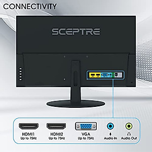 Sceptre IPS 27-Inch Business Computer Monitor 1080p 75Hz with HDMI VGA Build-in Speakers, Machine Black 2020 (E275W-FPT), 27" IPS 75Hz