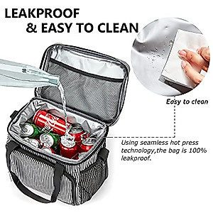 MOV COMPRA 15L Insulated Lunch Bags for Men, Leakproof Lunch Box for Adults, Mens Lunchbox for Work,Picnic,Camping. (24-Can(Stripe))