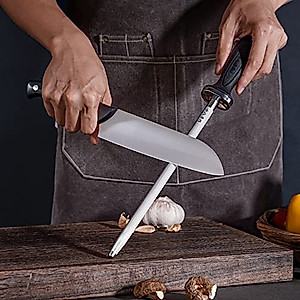 SHI BA ZI ZUO Pro 10 Inches Honing Steel Knife Sharpening Steel Sharpening Rod