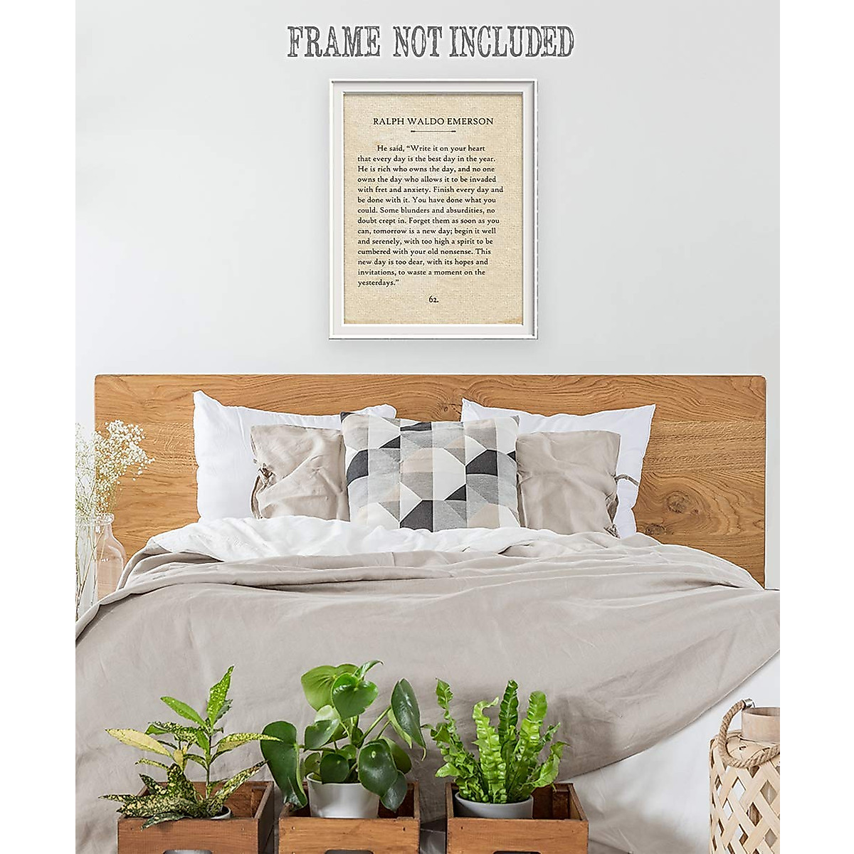 Ralph W Emerson - Write it on Your Heart That Every Day is the Best Day, Classic Home Room Decor, Inspirational Life Quote Wall Art, Book Page Style Gift, Choose Unframed Old Style Poster or Canvas