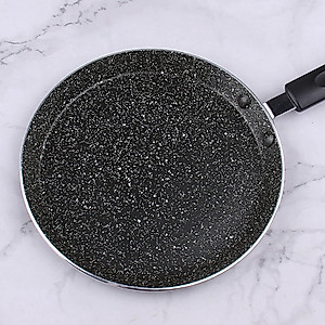 8in Frying Pan Flat Bottomed Pancake Pan, Maifan Stone Frying Pan Induction Cooker Non-stick Pancake for Kitchen Induction Cooker(black)