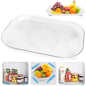 Lazy Susan Turntable Organizer for Refrigerator,Lazy Susan for Fridge 15.67'' Clear Fridge Organizer Storage,Lazy Susan for Pantry, Cabinet, Table,Kitchen, Countertop