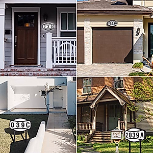 Oak Leaf Lighted House Numbers Solar Address Sign, 20 LEDs House Numbers for Outside, IP65 Waterproof Address Plaques for House Garden Yard Street Mailbox Hotel, Wall Mounted or Inserted with Stakes