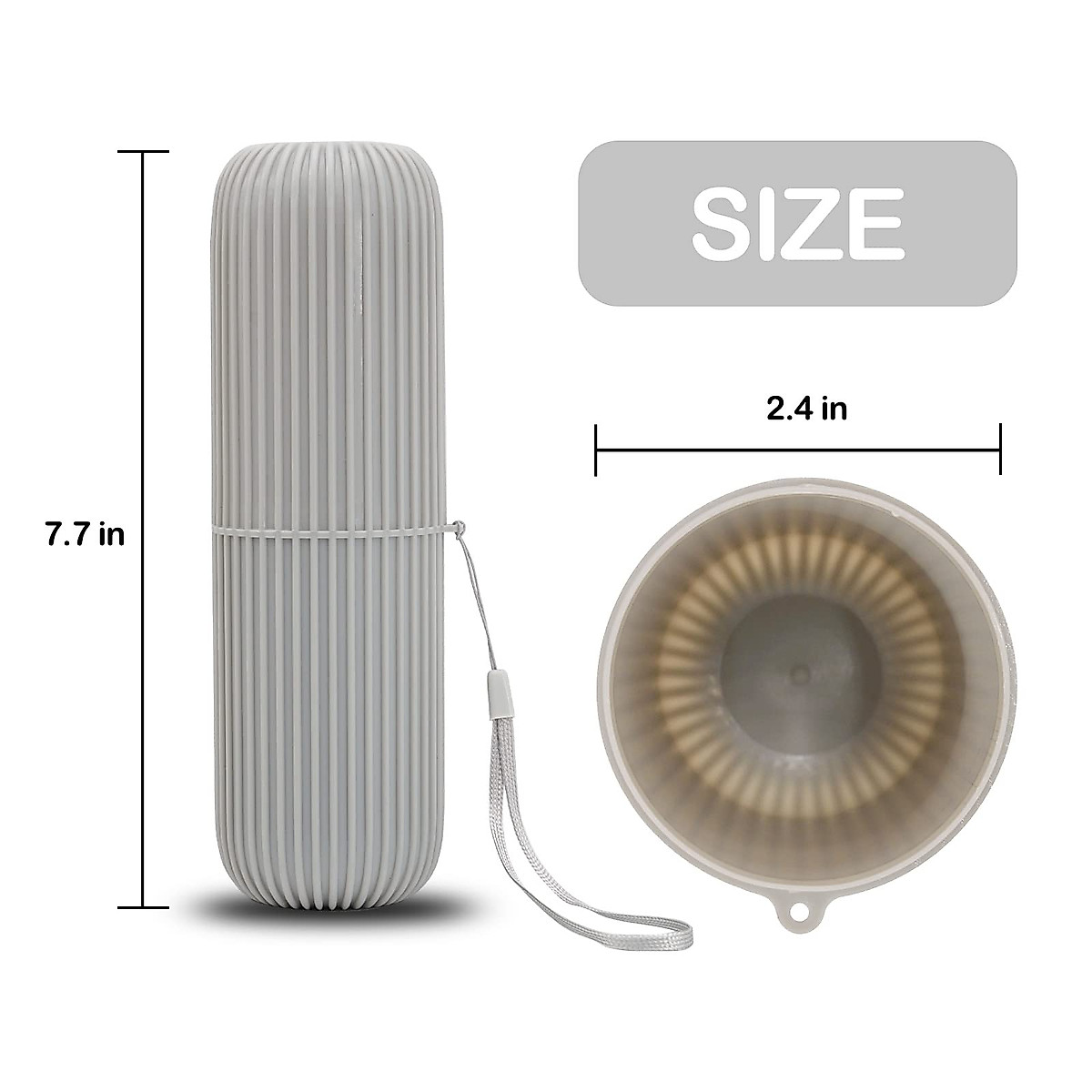 Jeopace Toothbrush Cup Portable Toothbrush Holder Multifunction Travel Cup Organizer Toothbrush Case and Carrier for Bathroom School Business Trip 2Pack