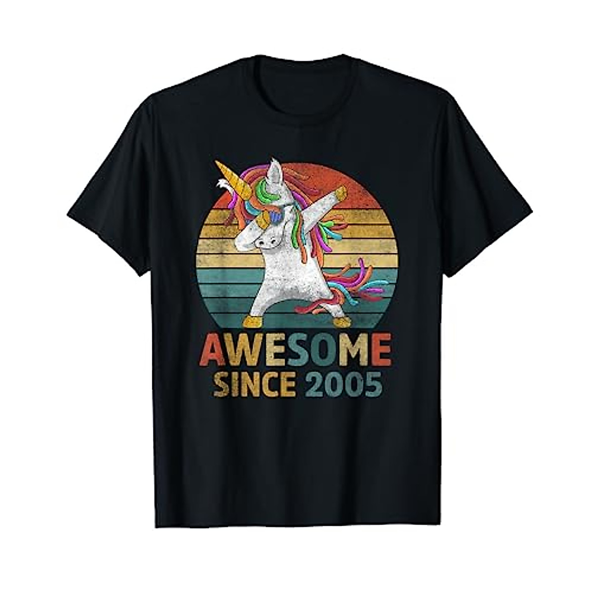 18 Year Old Girl Dabbing Unicorn Awesome Since 2005 Birthday T-Shirt