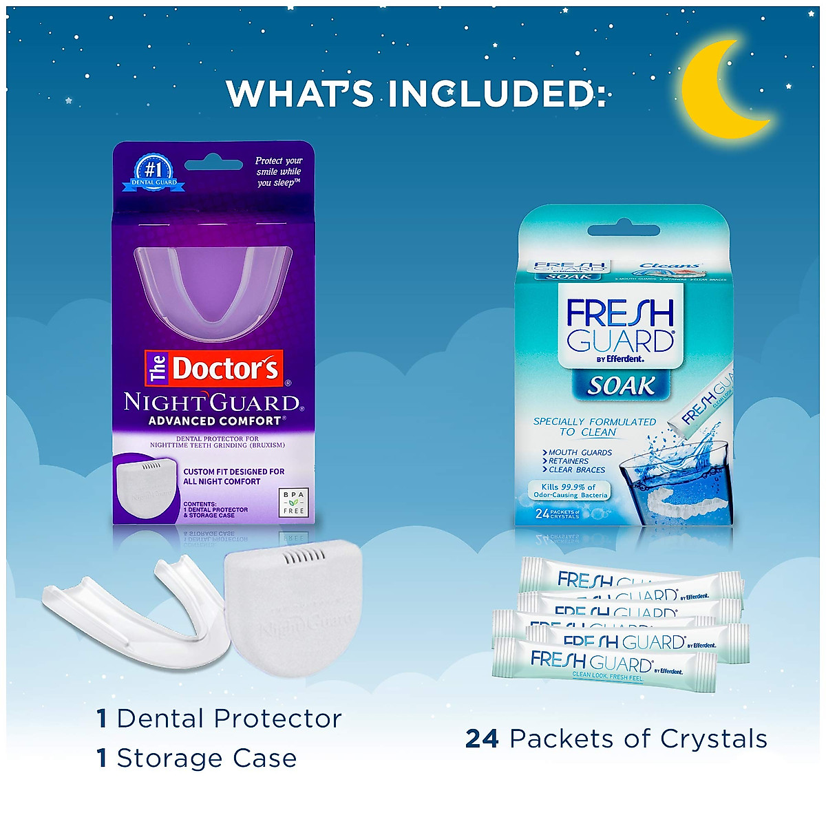 The Doctor's NightGuard Advanced Comfort and Fresh Guard Soak Crystals Pack