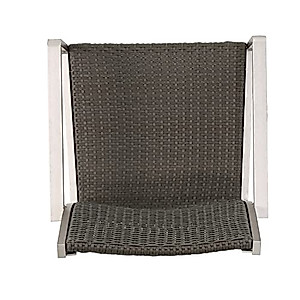 Christopher Knight Home Cape Coral Outdoor Wicker Dining Chairs with Aluminum Frames, 2-Pcs Set, Grey
