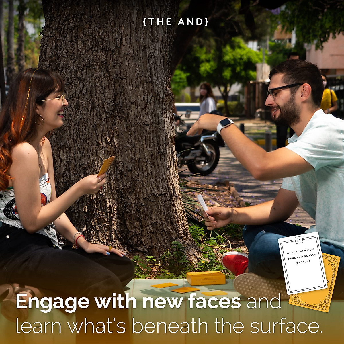 {THE AND} Strangers Edition - Conversation Starter Card Game - Fun Getting to Know You Game - Ice Breakers to Reduce The Space Between You and a Stranger - Questions to Make a Friend by The Skin Deep