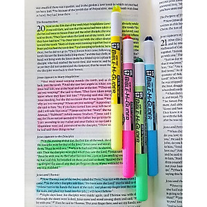 G.T. Luscombe Company, Inc. Accu-Gel Bible-Hi-Glider Bible Study Set | Precise Tip Size | No Bleed Solid Gel Highlighter | No Smearing or Fading | Long Lasting Bright Translucent Colors (Set of 6)