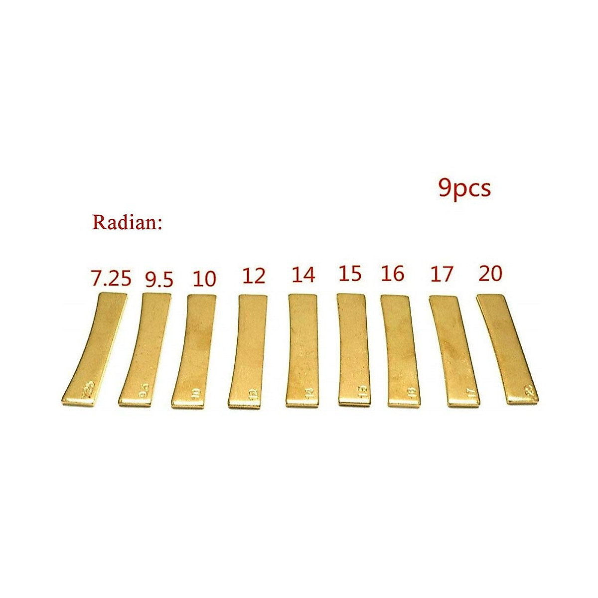 Jiayouy Luthier Tools Set Guitar Bass Fret Press Caul Fingerboard Pressing Tool + 9Pcs Brass Radian Fret Inserts with Hex Wrench - Black