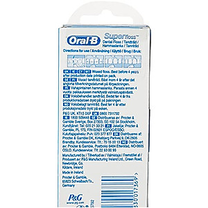 Oral-B Super Floss Mint Dental Floss for Braces Bridges - 50 Strips