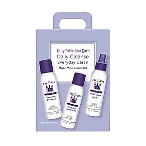 Fairy Tales Daily Cleanse Shampoo, Conditioner, and Spray - Travel Pack - 3 pack (3.3 oz) | Made with Natural Ingredients in the USA | No Parabens, Sulfates, or Synthetic dyes