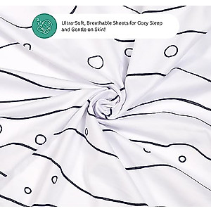 TansyPanda Bassinet Sheets for Halo Bassinest Swivel, Flex, Glide, Premiere and Luxe Series Sleeper, Pack of 3, 33 X 17 Inch, Ultra Soft, Snug Fit, Unisex Boys Girls, Gray White (Ocean Fish Theme)