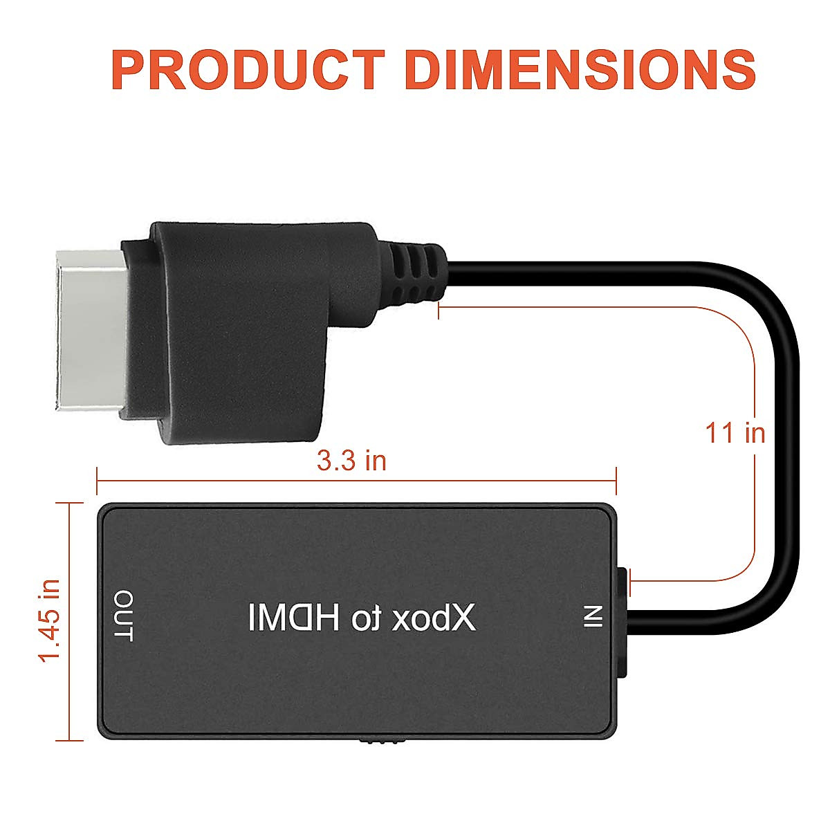 ZUZONG Xbox 360 to HDMI Converter, HD Link Cable for Xbox 360, Xbox 360 to HDMI Support 720P, Compatible with Xbox 360 and Xbox 360 Slim.