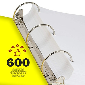 SDS Binder, Heavy Duty 3 Ring Binder 3 Inch, English Spanish Bilingual, 600 Safety Data Sheets Capacity