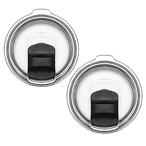 20oz Magnetic Tumbler Lid 2Pack,Compatible with Ozark Trail,Old Style Rtic,YETI Rambler and More,Magnetic Slider Switch Spill Proof Tumbler Cover (2 Pack, Black)