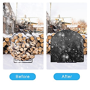 Coolrunner Firewood Log Hoop Cover, 40 Inch Round Fire Wood Rack Cover Outdoor Waterproof UV Resistant Log Rack Cover Heavy Duty Round Log Holder cover Fit for 30" 32" 36” 40 ” Hoop Rack