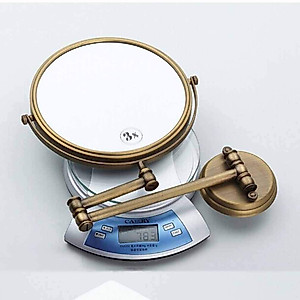 KARAOT Wall-Mounted Makeup Mirror, Shaving Mirror 3X Magnification, Normal Double-Sided Round Bathroom Vanity Mirror Swivel, Extendable and Folding, 360° Free Rotation, for Shaving, Makeup