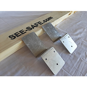 SEE-SAFE Drop Open Bar Security Barn Door Lock Brackets Fits 2x4 Boards 3" Wide 1 Pair Stopper Jammer Barricade