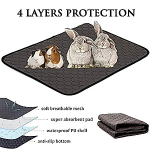 Guinea Pig Fleece Cage Liners, Washable & Reusable Guinea Pig Pee Pads, Waterproof & Anti Slip Guinea Pig Bedding for C&C Guinea Pig Cages, Highly Absorbent Pee Pad for Hamsters, Rabbits, Dog, Puppies