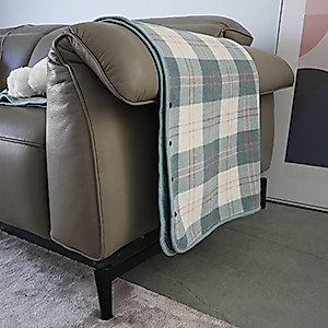 Weavric Light Blue Wearable Blanket, Sleeveless Poncho with Buttons, Bed Throw, Shawl, Cape, Comfy Soft Warm Fleece Plush, Wearing Front and Back