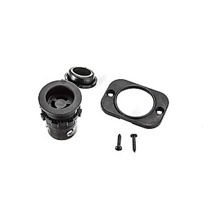MotorGuide 8M0092066 Trolling Motor Receptacle — for 10-Gauge and 8-Gauge Wire, with Composite Mounting Plate, Black