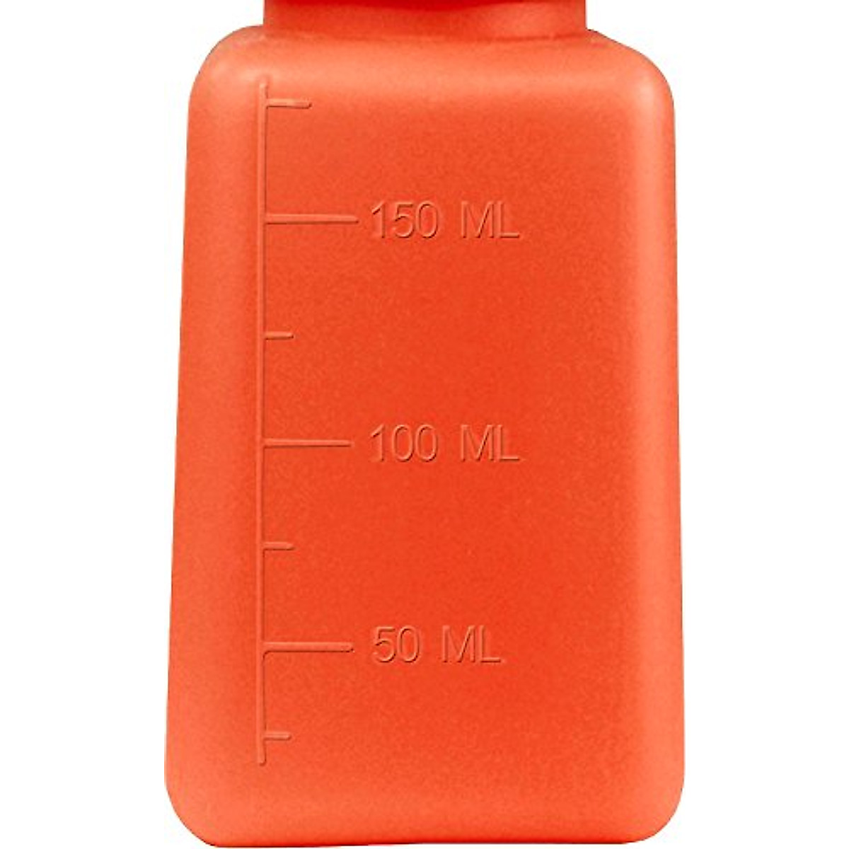 Menda 35270 One Touch Stainless Steel Liquid Dispenser Pump, ESD Safe durAstatic Square Bottle, 6 oz, High Density Polyethylene/Stainless Steel, Orange