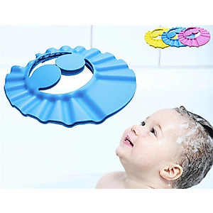 3PCS Shower Bathing Protect Soft Cap Hat for Baby Wash Hair Shower Cap Hat Kids with Ear Protection