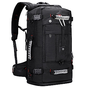 WITZMAN Travel Backpack for Men Convertible Duffle Luggage Bag fit 17 Inch Laptop Carry On Bags for Airplane (B681 Black)