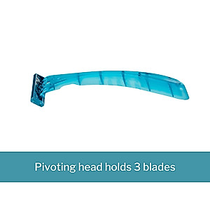 McKesson Disposable Razors, Stainless Steel Triple Blade, Lubricated Strip, Ergonomic Handle, Turquoise, 10 Count, 1 Pack