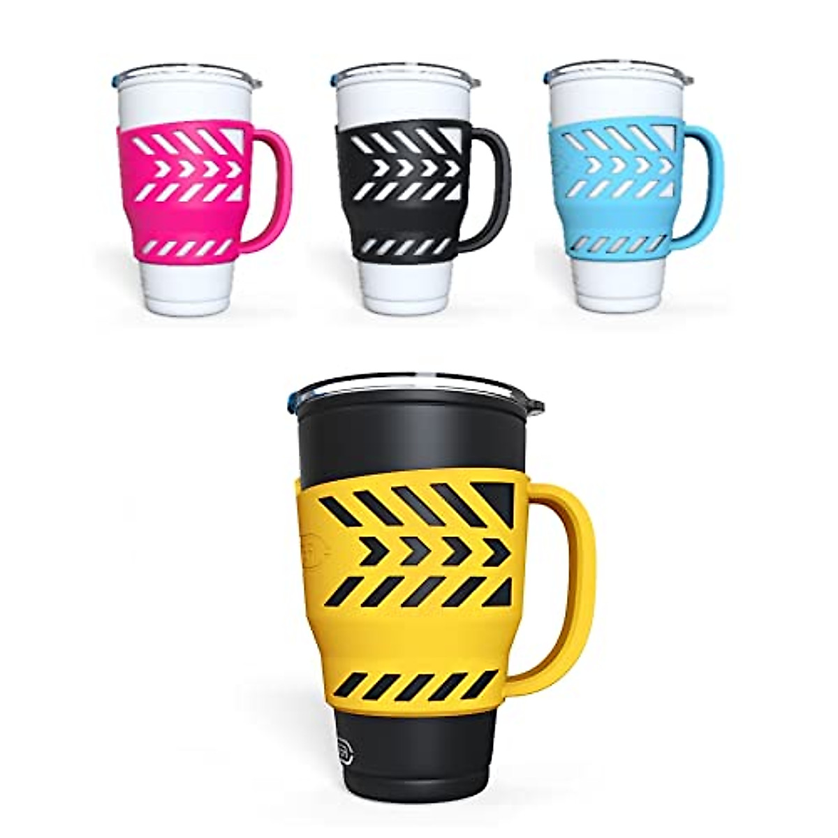 Gangster Armor Grip for your 30 oz tumbler Yeti handle RTIC Beast Simple Corkcicle Tumbler handle (Yellow)