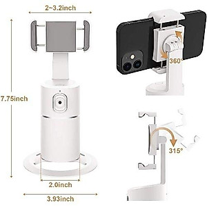 BoxWave Stand and Mount Compatible with Yezz Liv 1s (Stand and Mount by BoxWave) - PivotTrack360 Selfie Stand, Facial Tracking Pivot Stand Mount for Yezz Liv 1s - Winter White