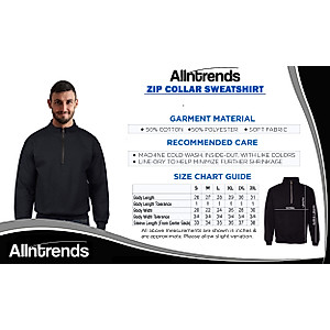 ALLNTRENDS Adult Zip Collar Sweatshirt US Air National Guard Embroidered Top (M, Black)