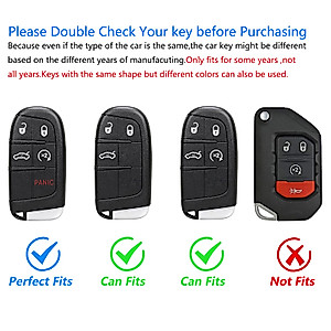Ocezbiis for Jeep Key Fob Cover with Keychain,Soft TPU 360 Degree Protection Key Case for Cherokee Renegade Dodge Durango Charger Challenger Journey Chrysler Smart Key Shell Accessories