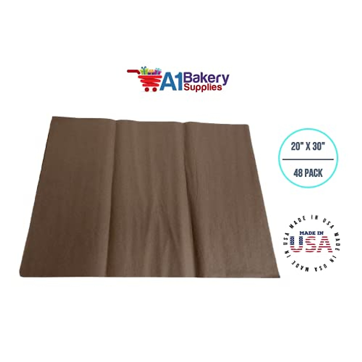 1 X Chocolate 20 inches x 30 inches Tissue Paper 48 Sheets Premium Quality Gift wrap Paper