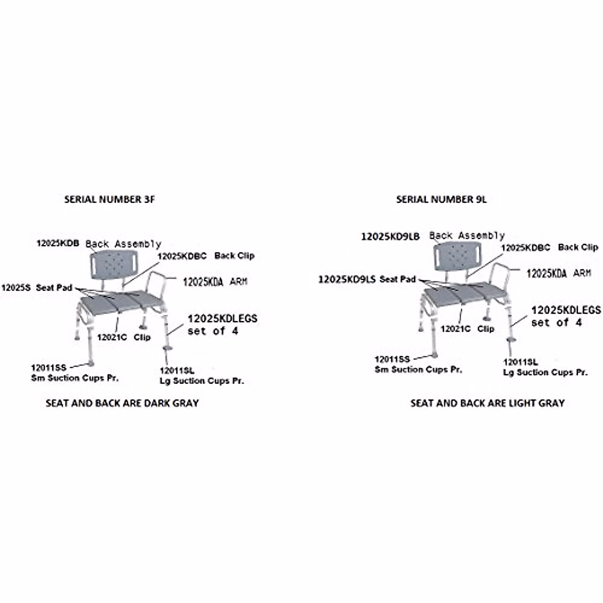 Drive Medical 12025KD-1 Folding Universal Sliding Transfer Bench, Gray