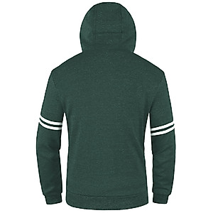 Chrisuno Men's Essentials Basic Soft Fleece Full-Zip Hoodie Lightweight Jersey Full-Zip Novelty Sweatshirt Army Green XL