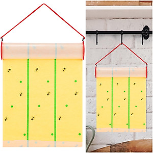 Kittmip 1 Pcs 30 ft Fly Trap Sticky Fly Traps Fly Glue Trap Rolls Indoors Outdoors Yellow and Green for Kitchen, Yard, Farm, Stables