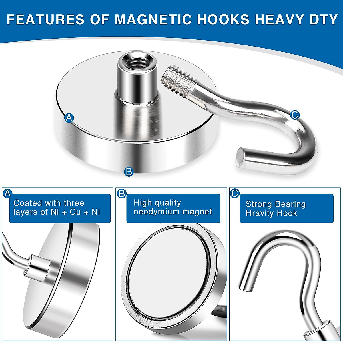 LOVIMAG Magnetic Hooks for Cruise Cabins, 150Lb Magnet Hooks, Cruise Essentials, Locker Accessories, Classroom Must Haves, Magnetic Hooks for Hanging, Refrigerator, Classroom, Whiteboard -21Pack