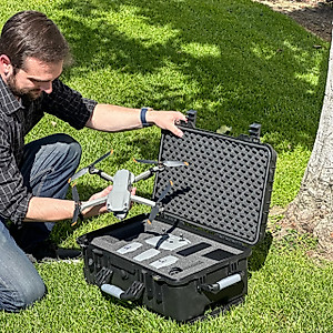 Eylar 22" Carry-On Travel Roller Gear, Camera, Tools, Equipment Hard Case Waterproof w/Foam Black