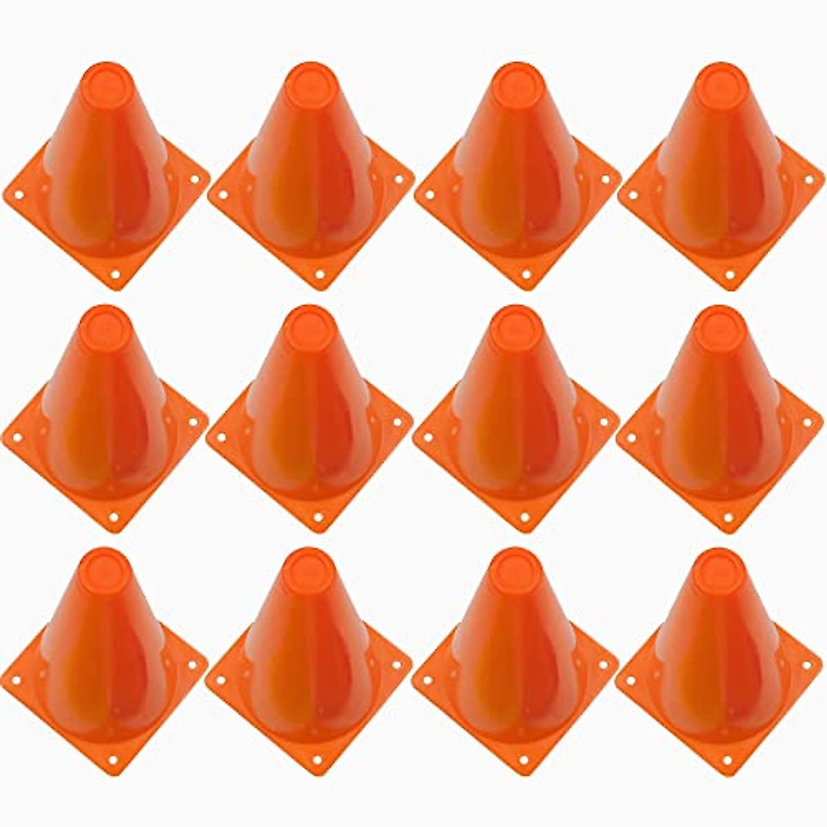 YOELVN 7inch Orange Racing Traffic Cones Party Decoration with Racing Checkered Flags,11inch Safety Sport Training Plastic Cones with Racing Flags,Race Car Birthday Party Supplies,Racing Themed Party