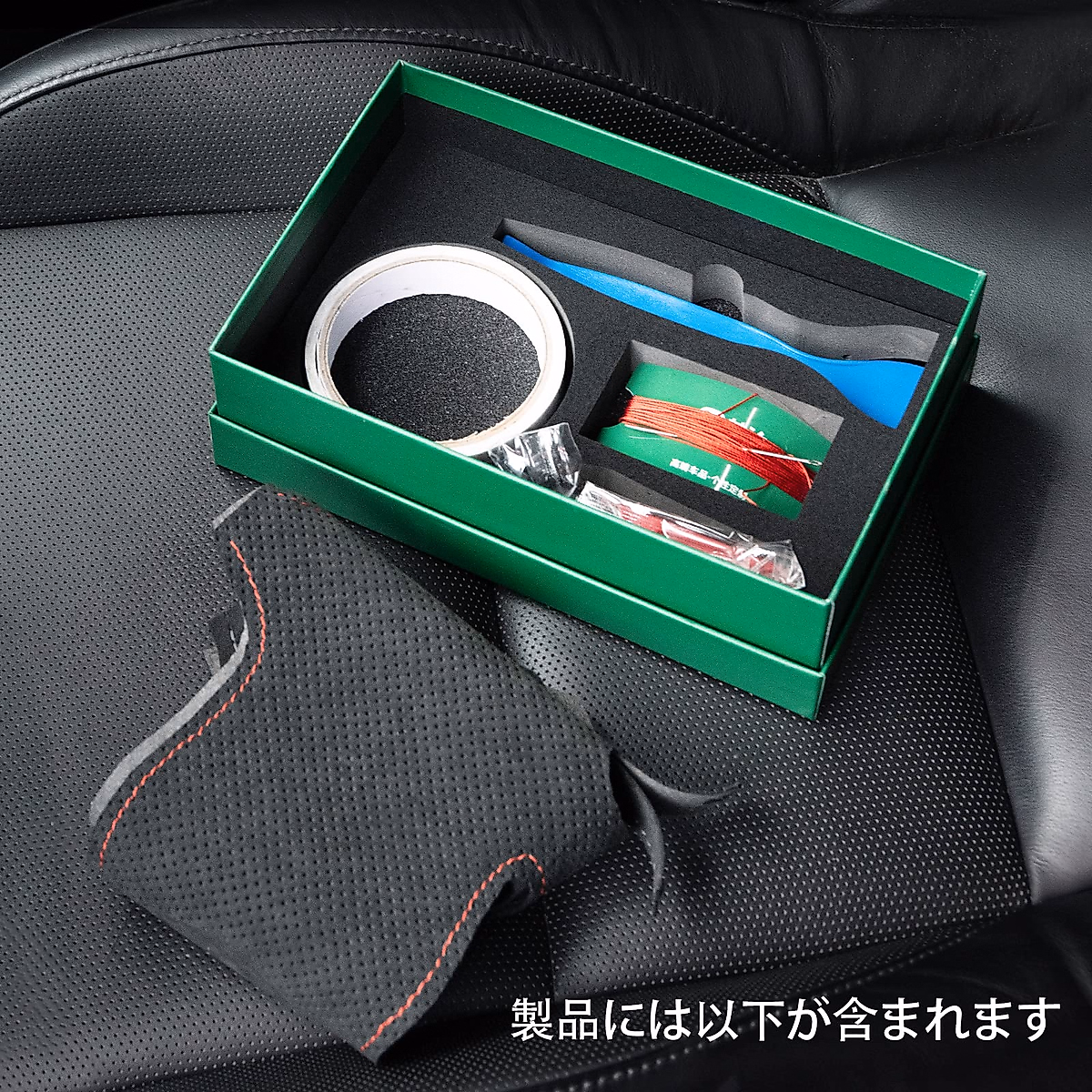 Alfanxi Hand Stitch Sewing Italy Alcantara Car Steering Wheel Cover Wrap for BMW 3 5 7 8Series M2 M3 M4 M5 M6 M7 M8 X3 X4 X5 X6 M X7 Z4Trims (Black Alcantara+Red Stripe)